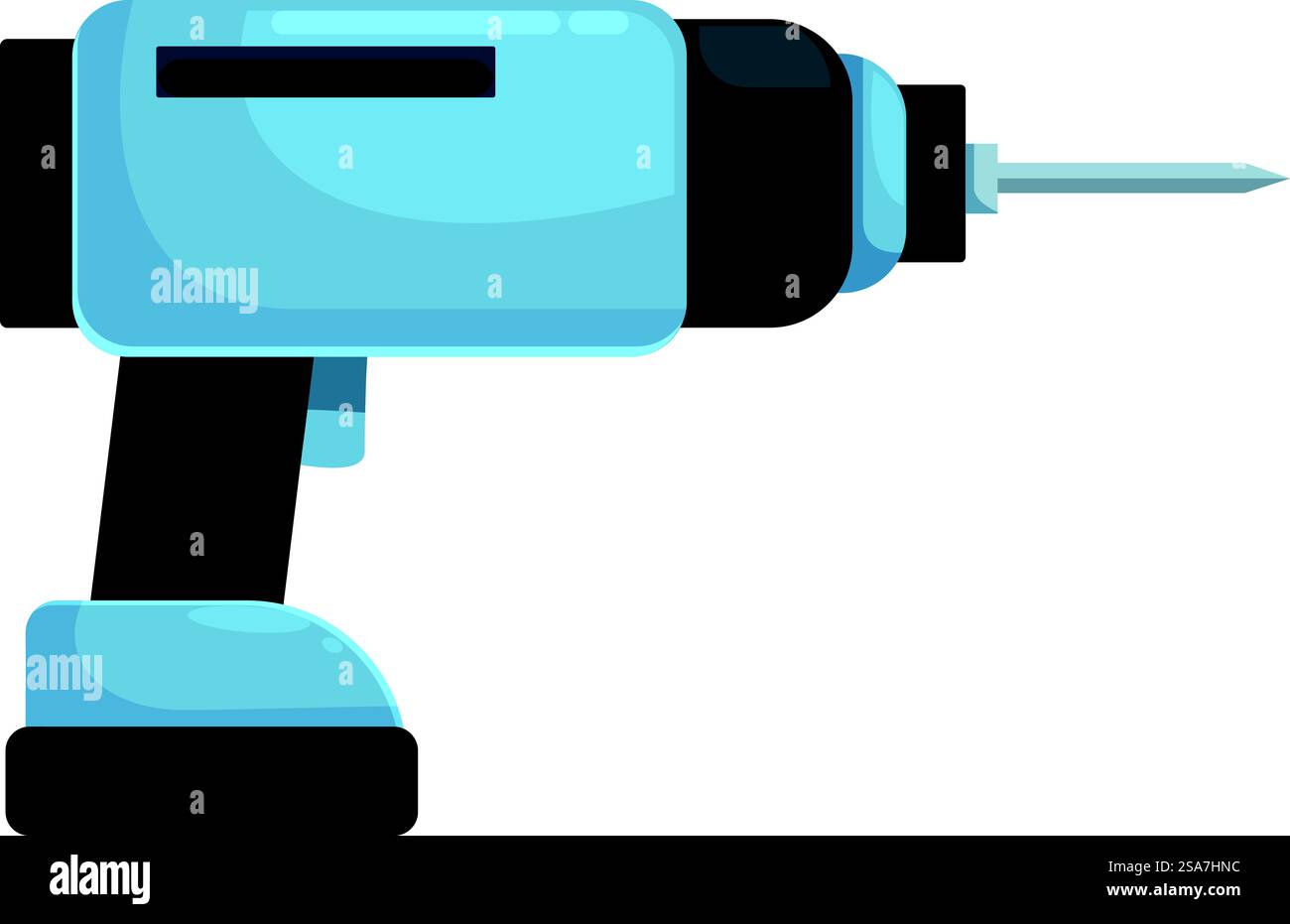 Blue cordless drill for construction, renovation, and carpentry, with ...