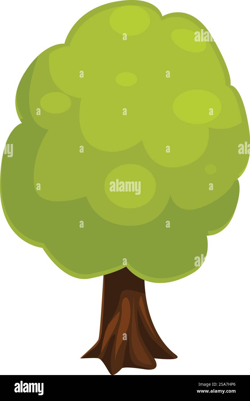 Simple and stylized green tree with a brown trunk, suitable for various ...