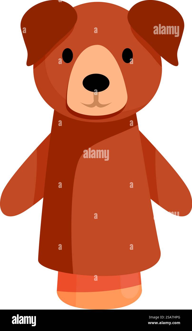 Cute brown dog hand puppet standing up, ready for playtime and ...
