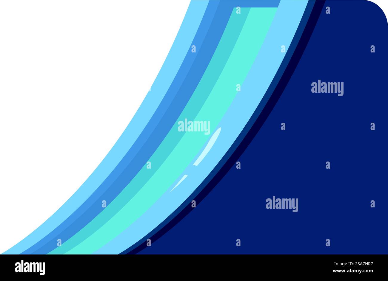 Blue water slide for aquapark, curved pipe for entertaining descent ...