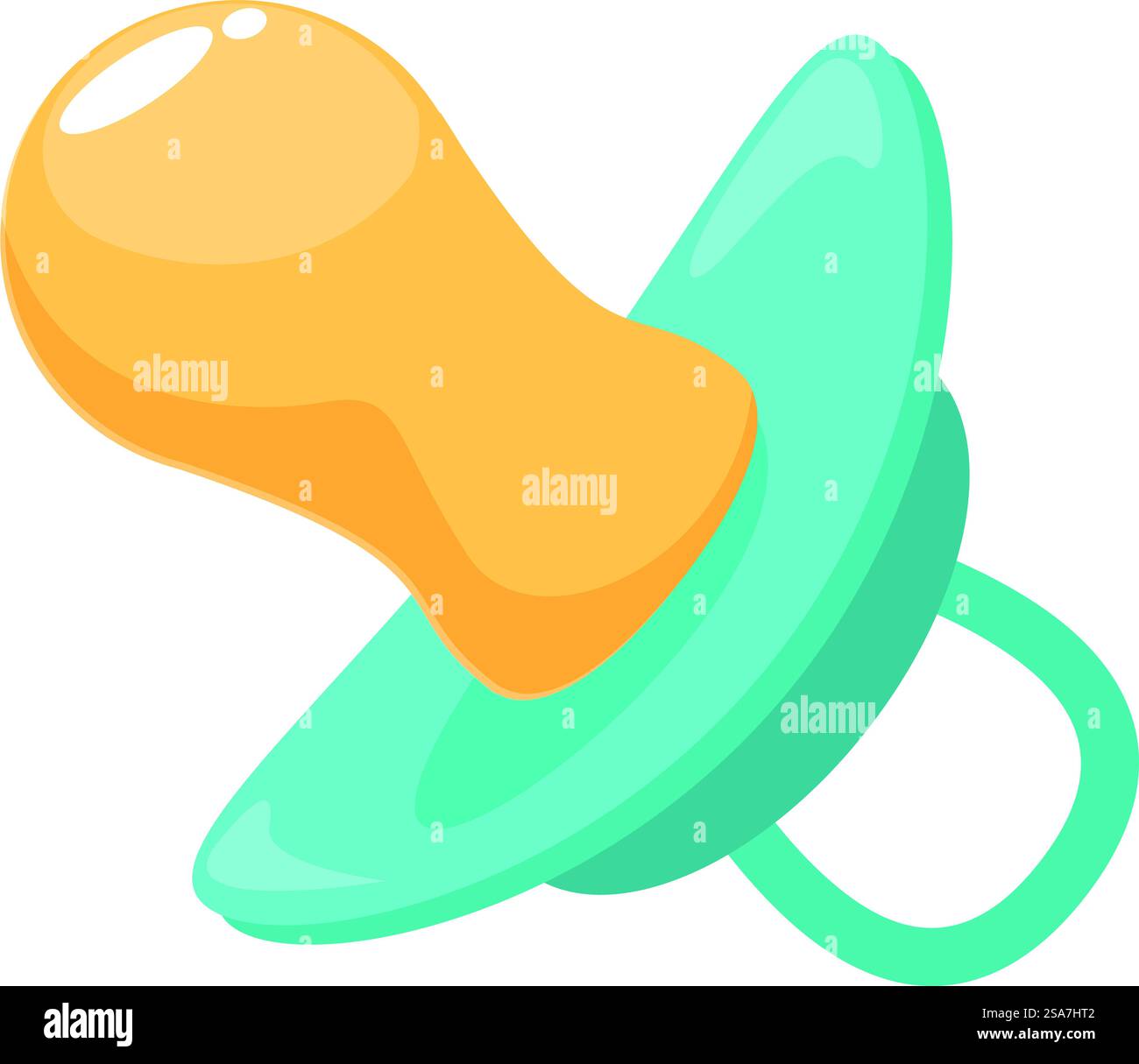 Colorful baby pacifier lying on its side, providing comfort and ...