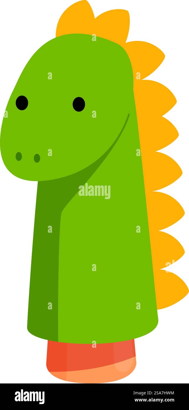 Green dinosaur puppet standing upright, ready for a fun puppet show ...