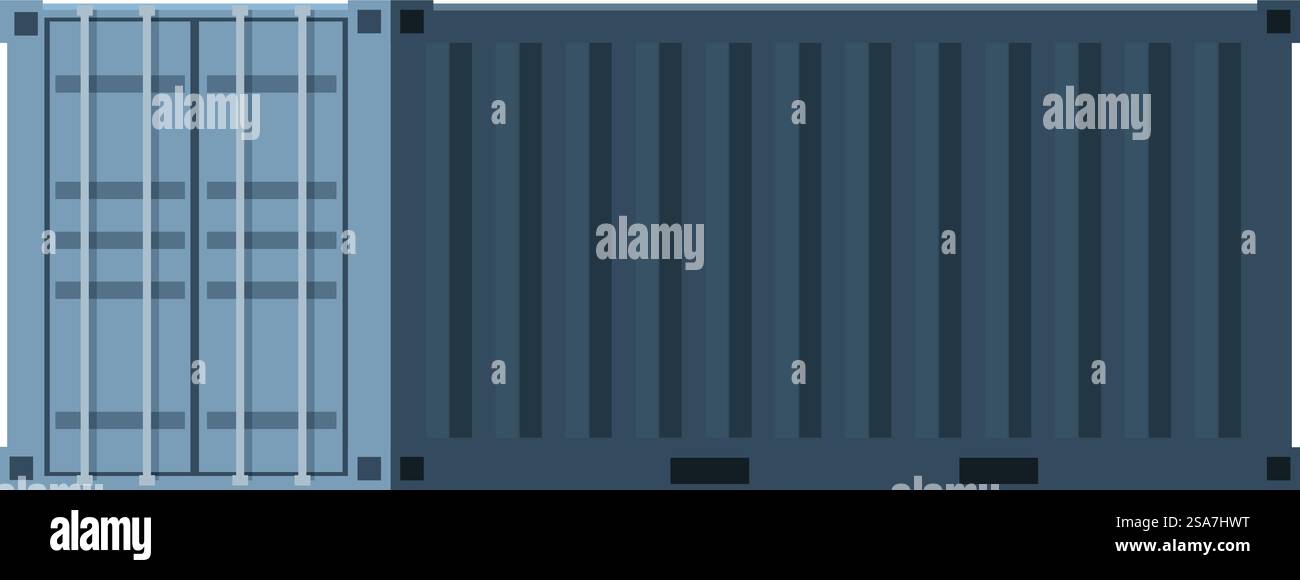Two large metal cargo containers standing together, ready for loading ...