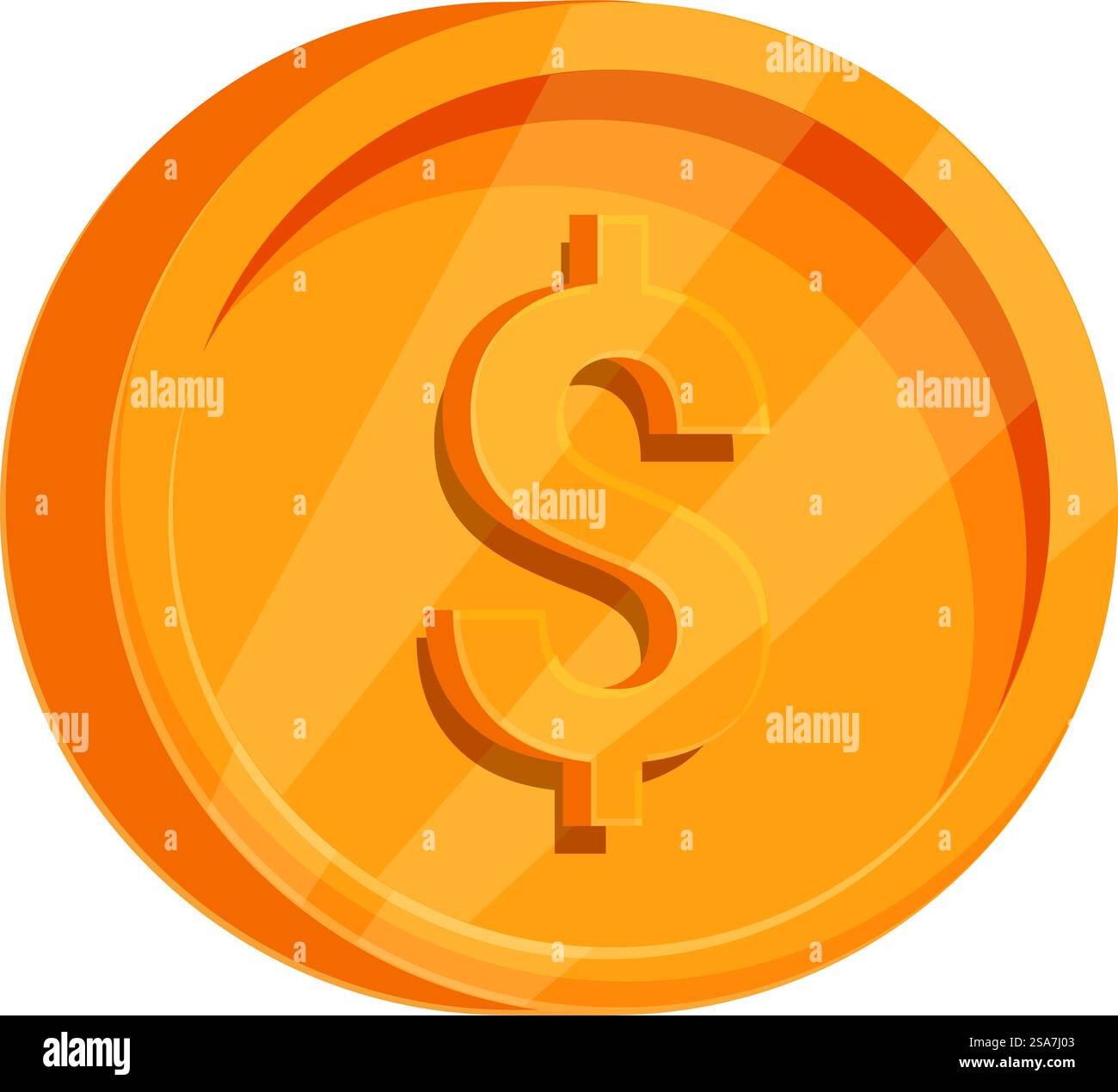 Shiny golden coin is showing dollar sign, concept of wealth and ...