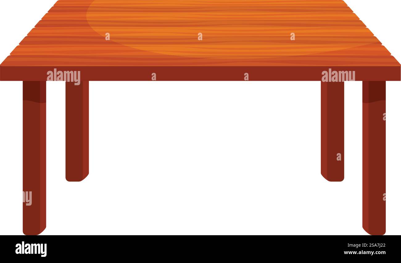 Empty wooden table with a rectangular top standing on four legs. Wooden ...