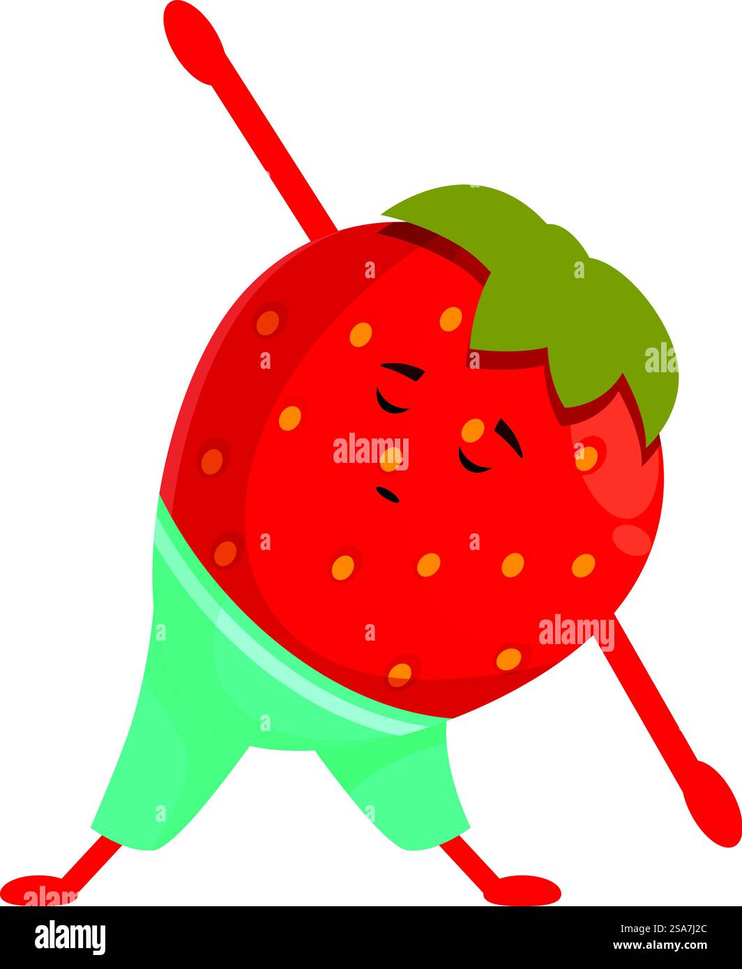 Cartoon character of a strawberry with a human face wearing training ...