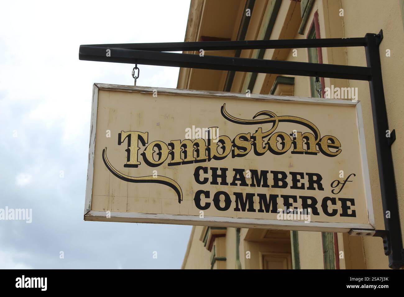 Tombstone Chamber of Commerce Sign Stock Photo - Alamy