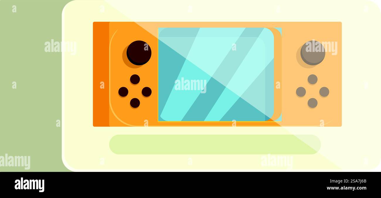 Modern portable gaming console is lying on a table, a perfect design ...