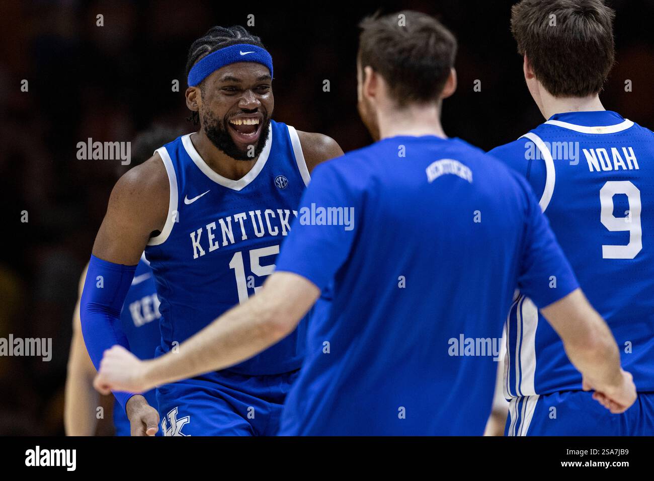 Kentucky forward Ansley Almonor (15) reacts after defeating Tennessee ...