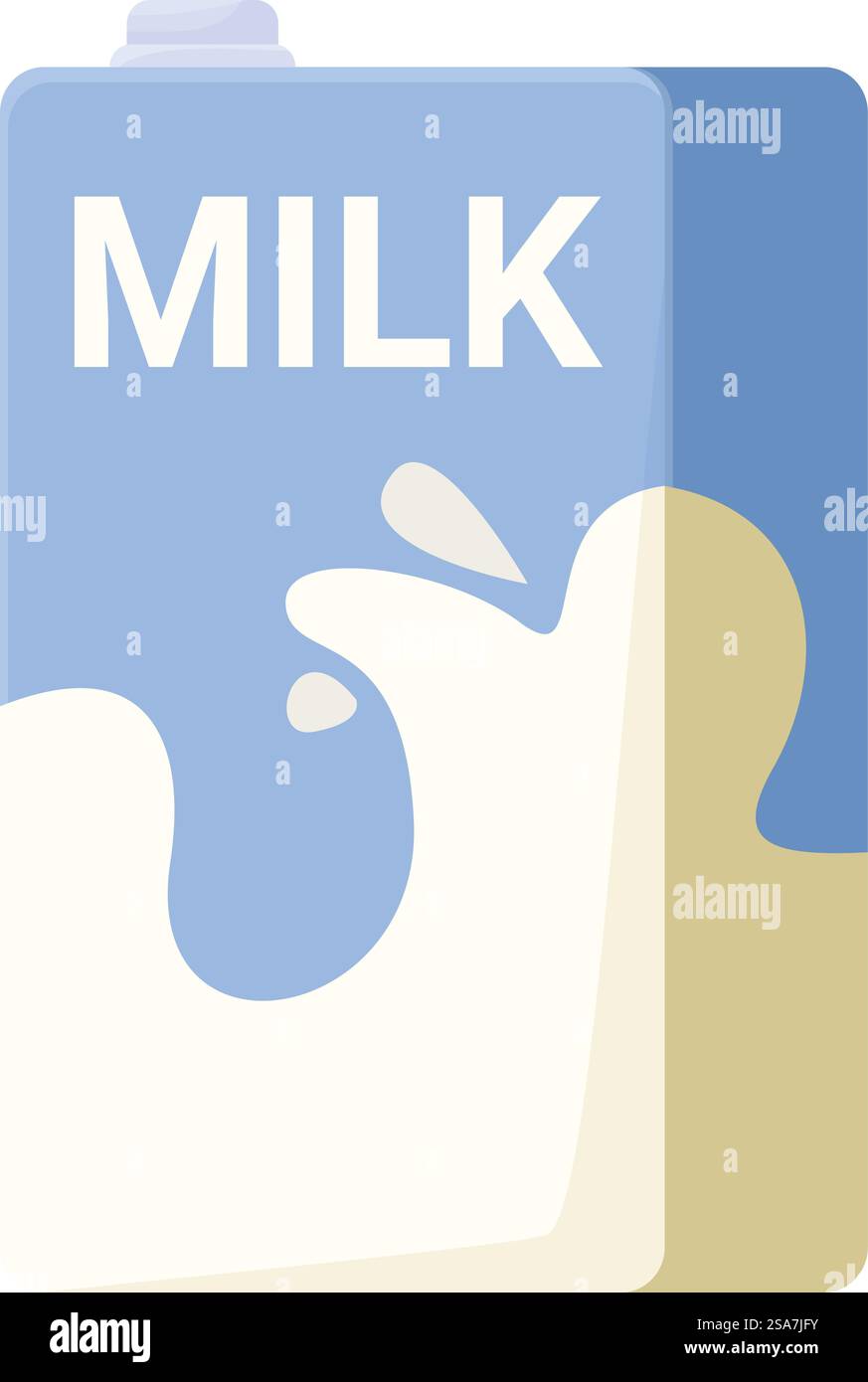 Blue and white milk carton packaging featuring a splashing milk graphic ...