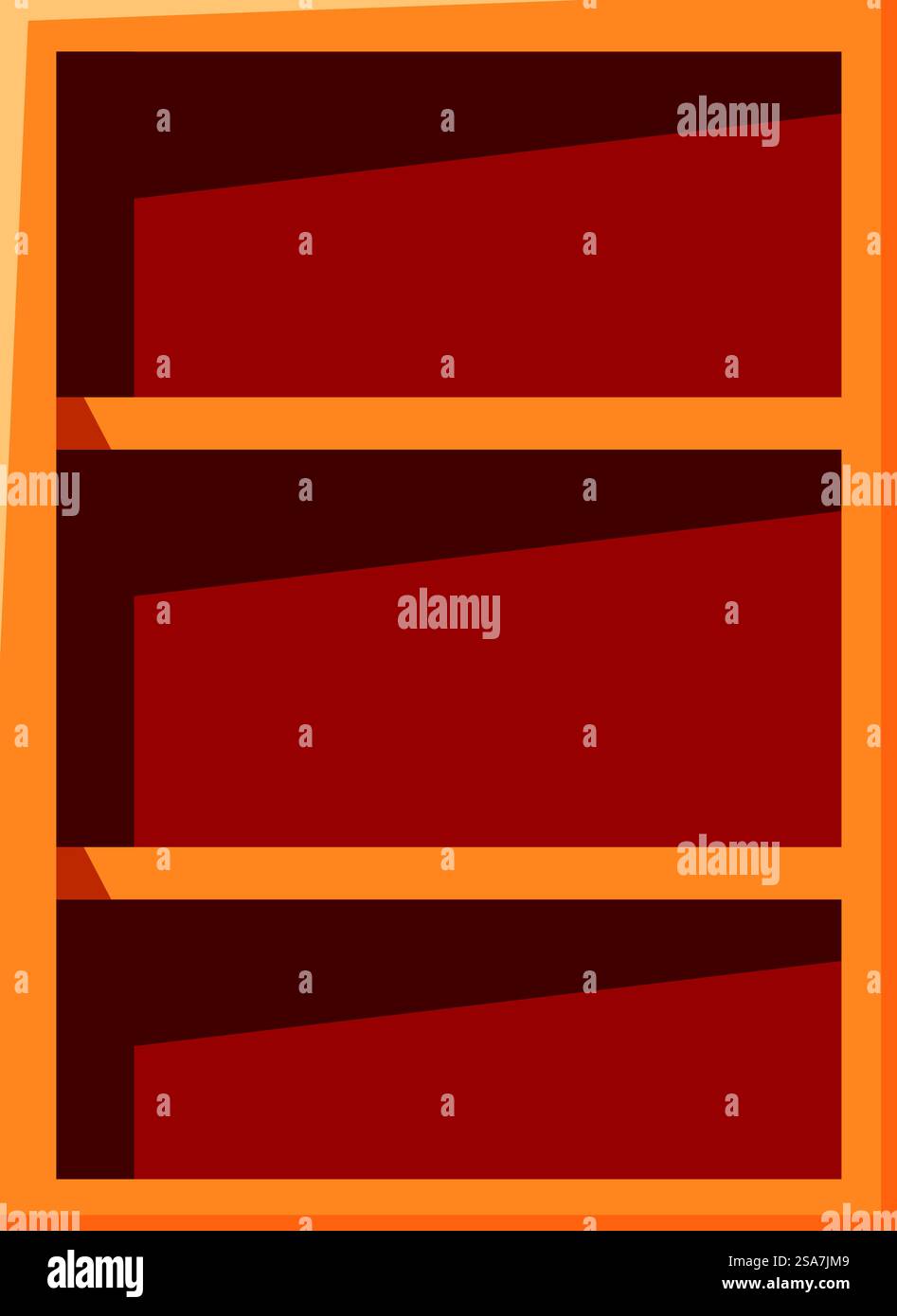 Simple vector illustration of a bookcase with empty shelves. Empty ...