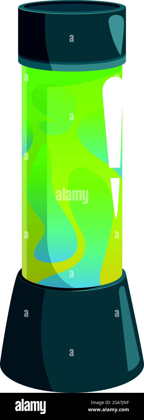 Classic lava lamp with green and blue blobs is gently bubbling. Green ...