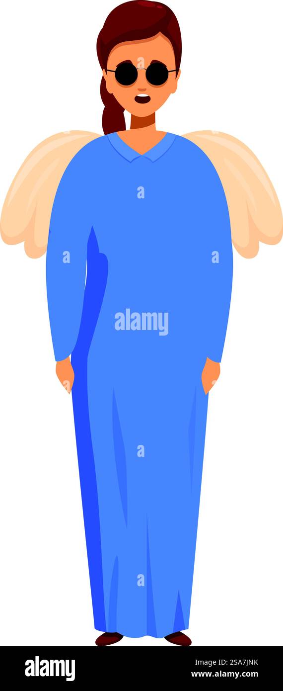 Guardian angel with sunglasses is standing and representing a concept ...