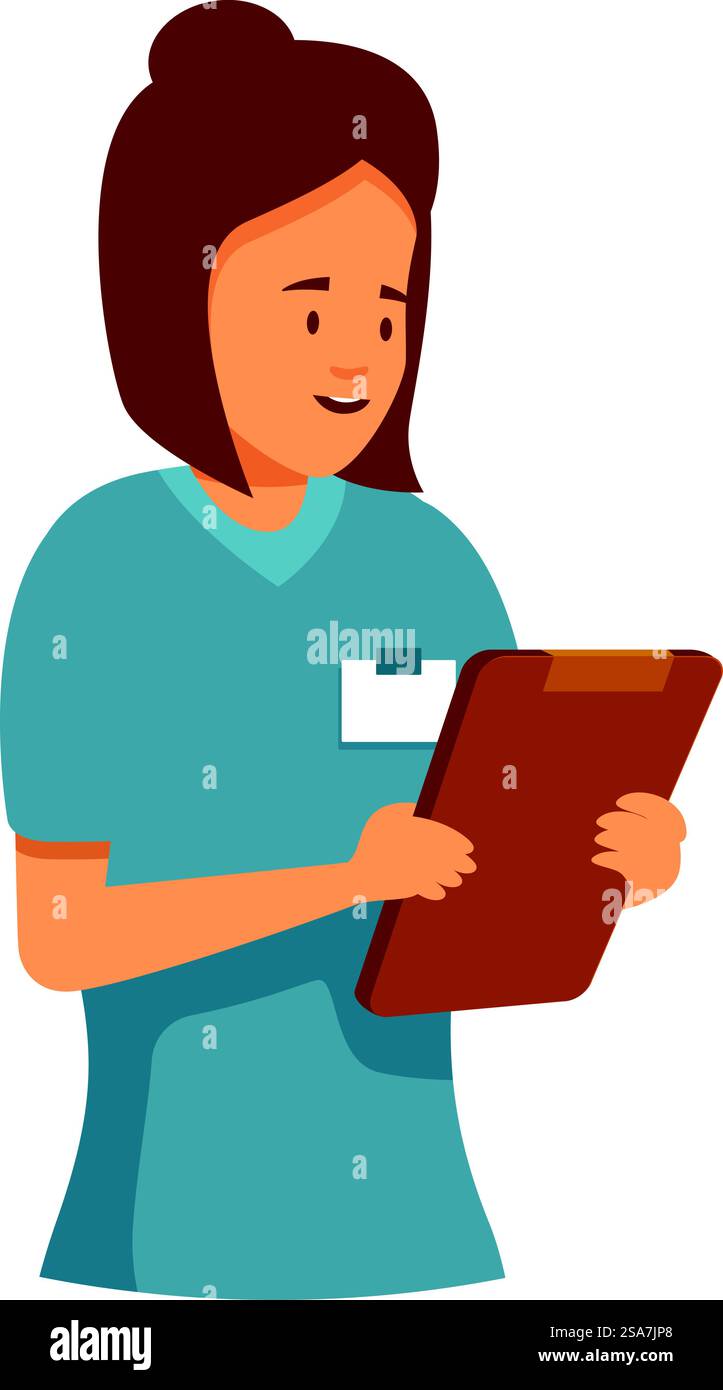 Smiling nurse writing on Stock Vector Images - Alamy