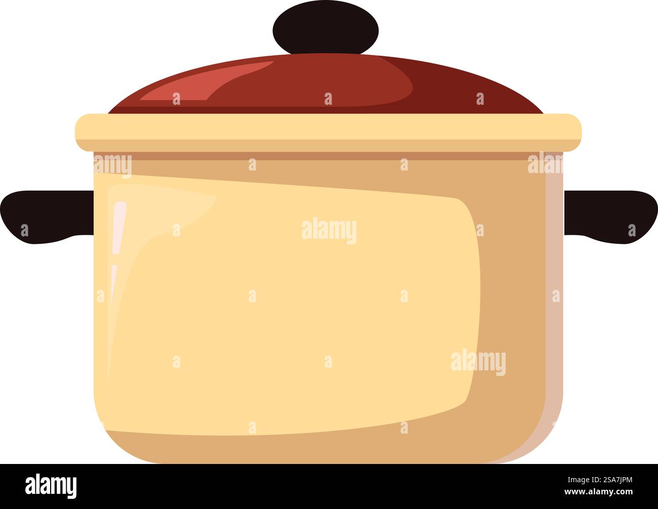 Simple beige cooking pot with lid, perfect for representing cooking ...