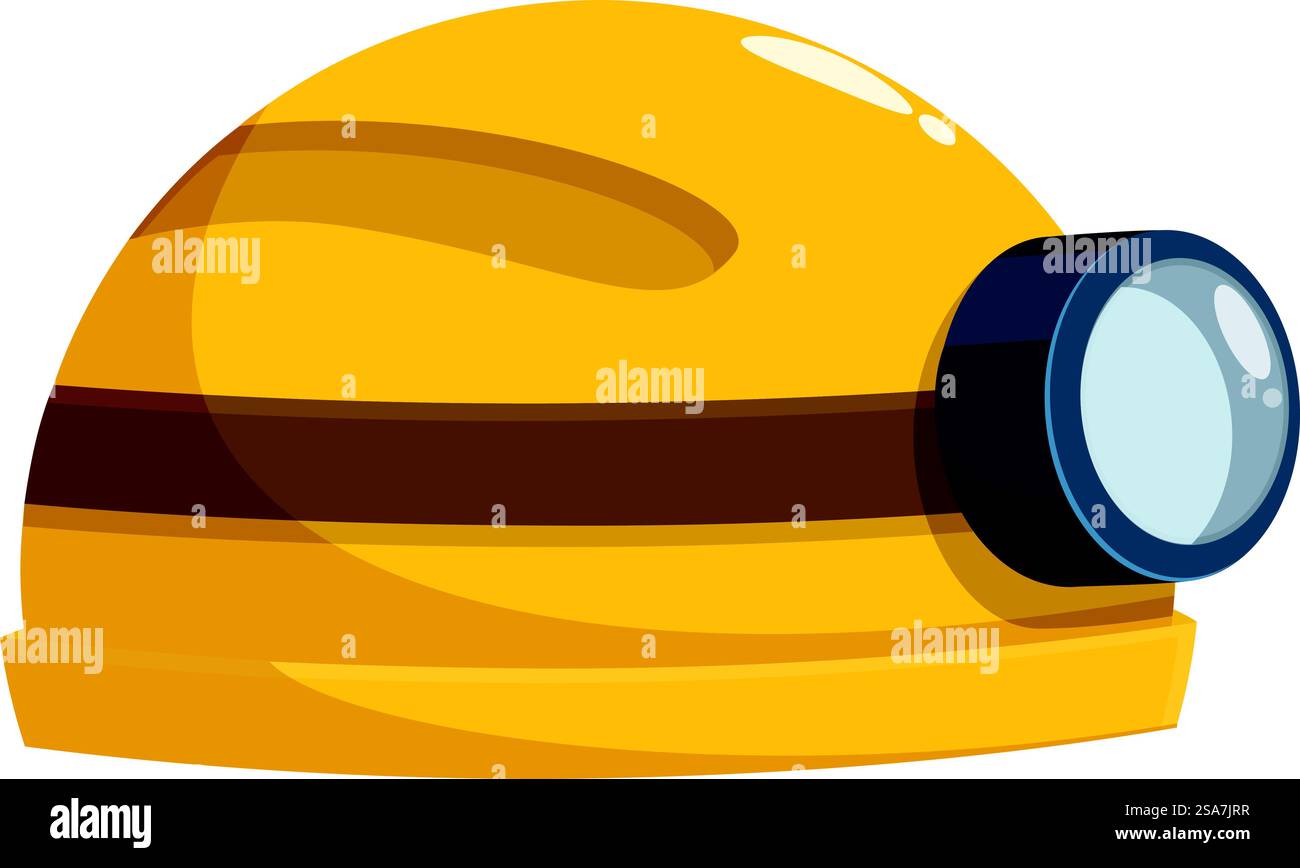 Yellow mining helmet with a bright light attached, essential gear for ...