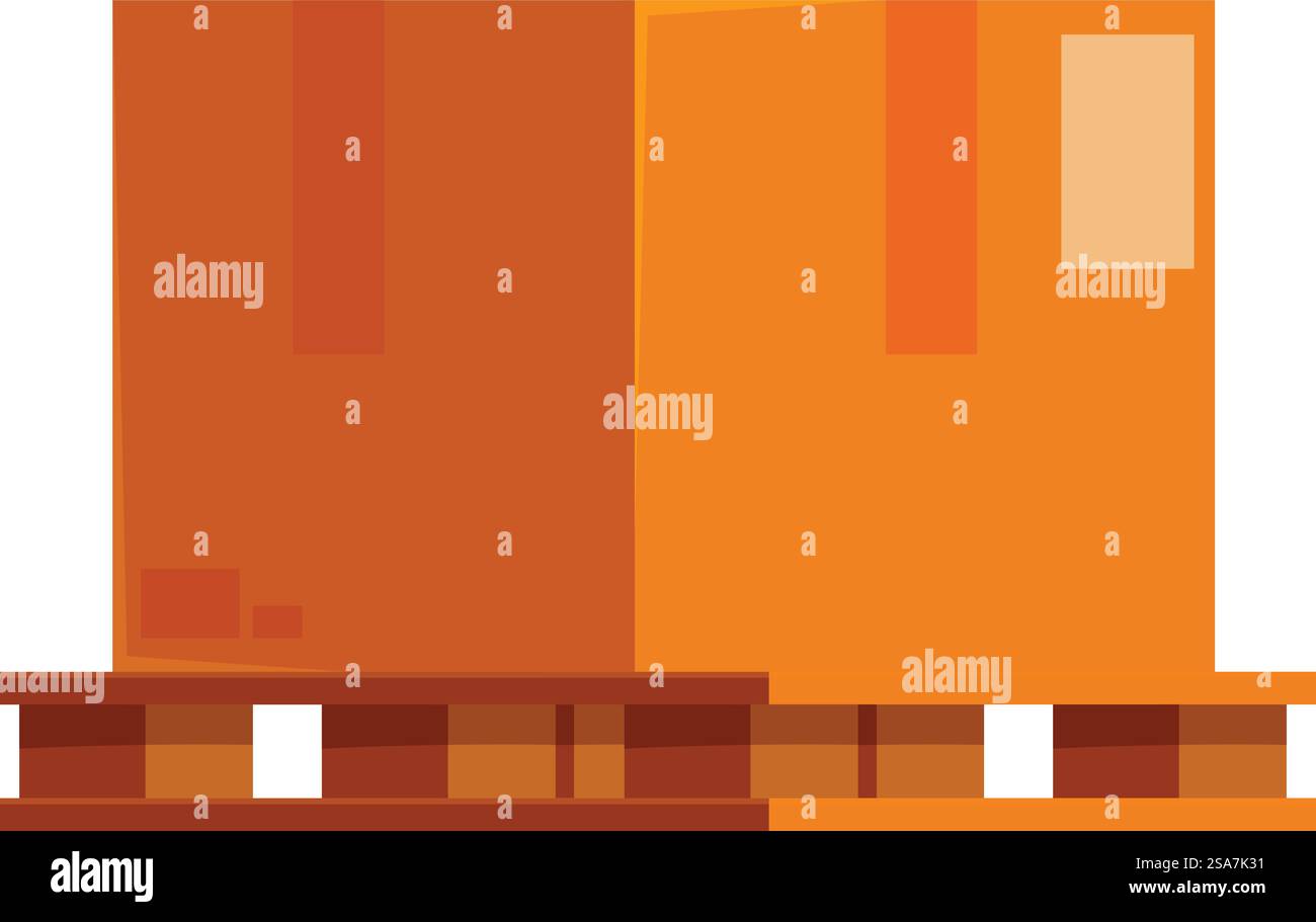 Two cardboard boxes sitting on top of a wooden pallet, ready for ...