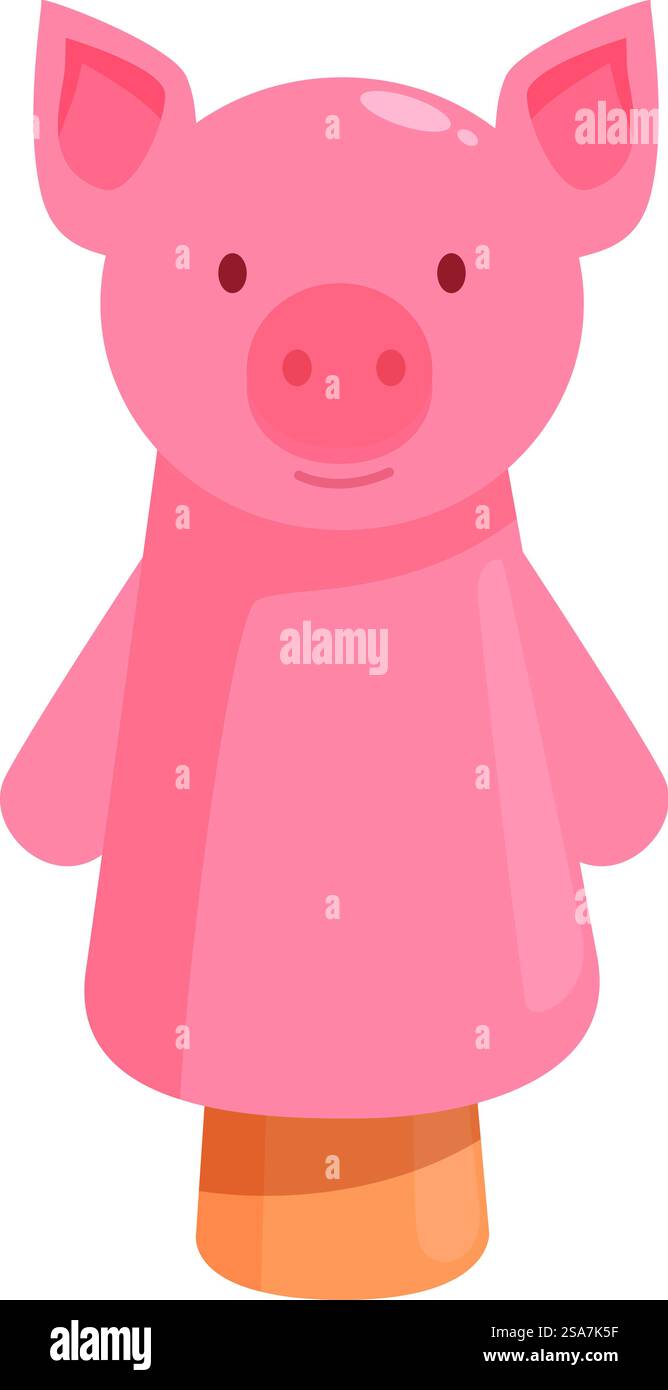 Pink pig hand puppet standing up, perfect for children’s entertainment ...