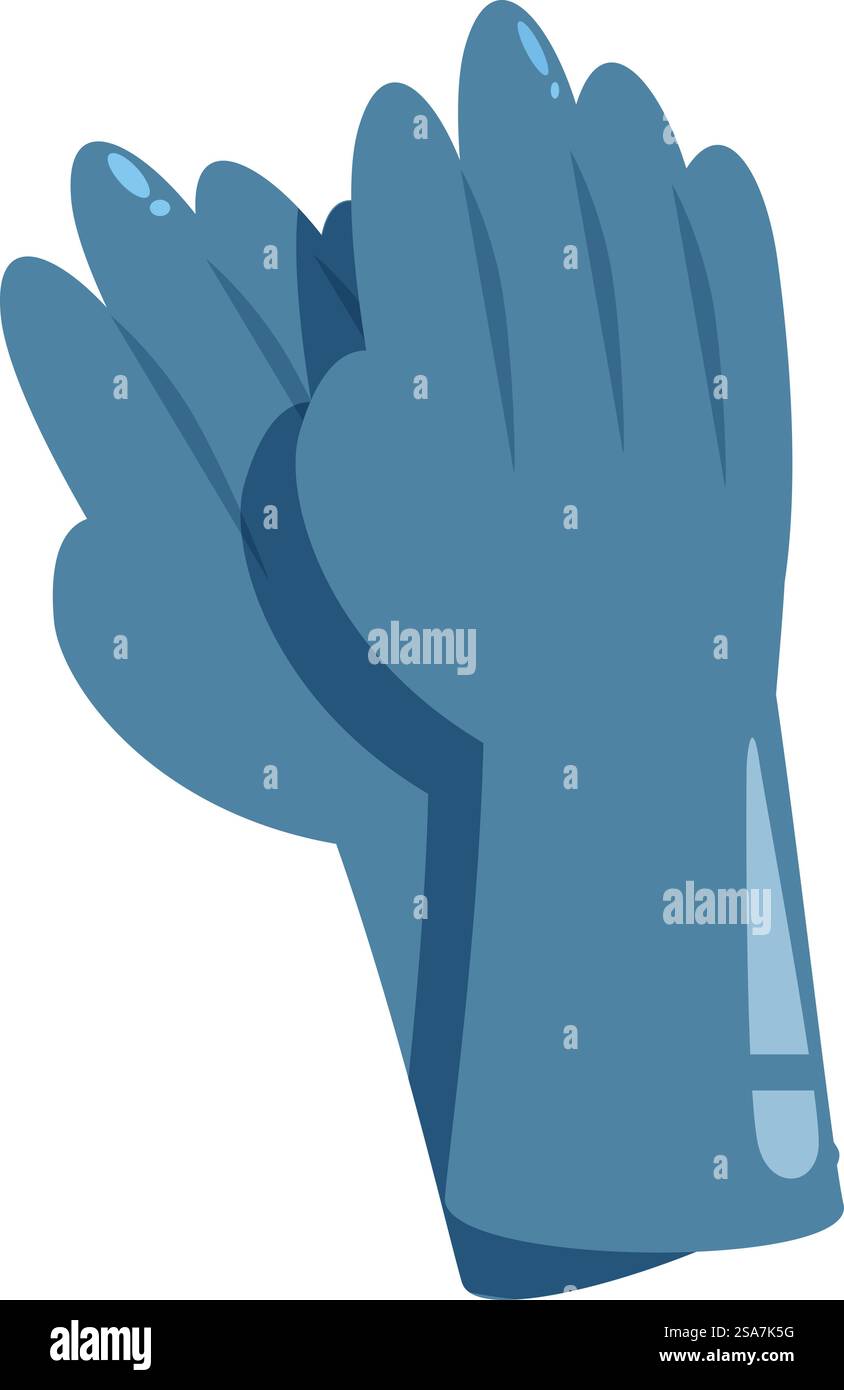 Blue working gloves protecting hands, safety equipment for construction ...