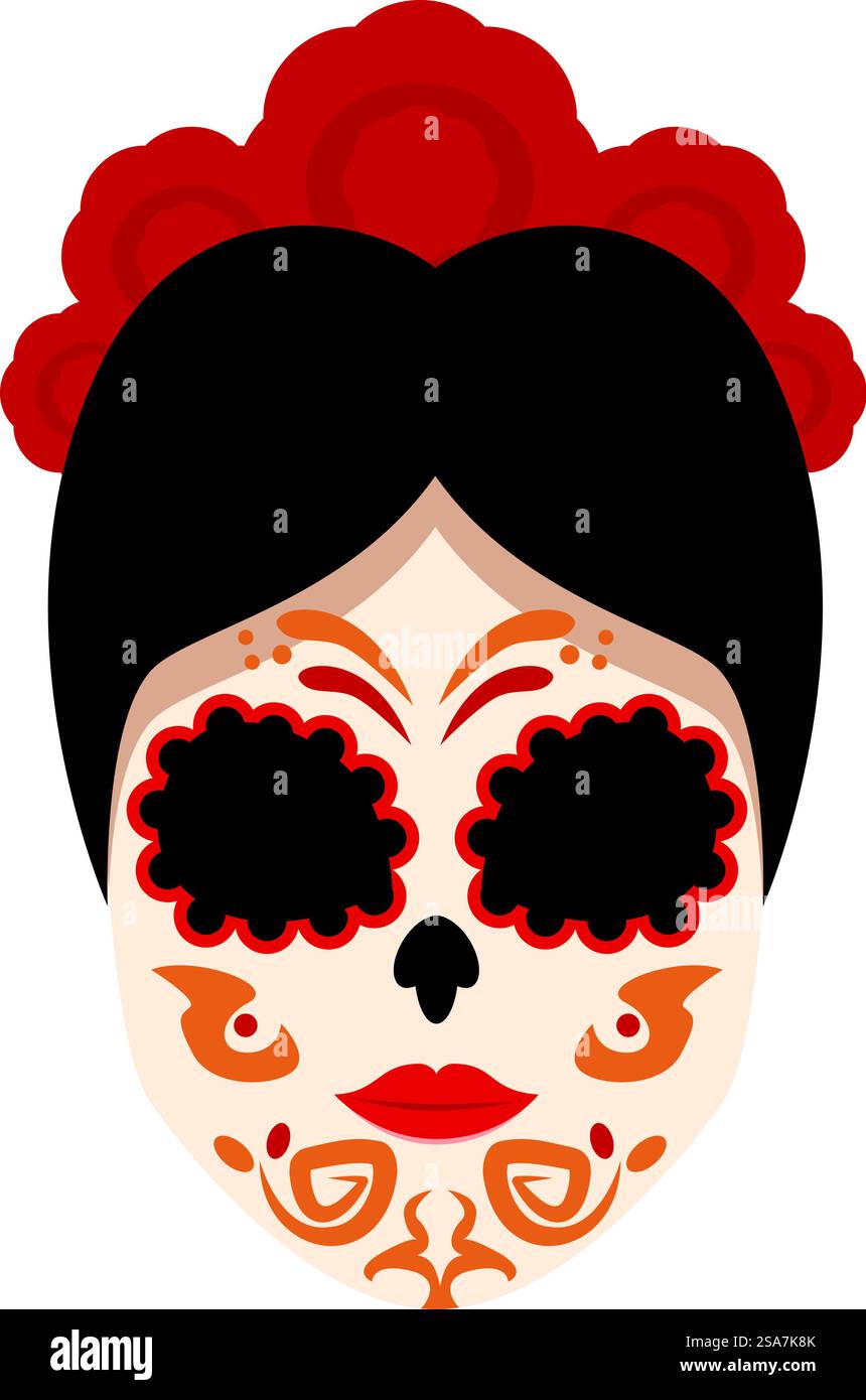 Woman face painted wearing Cut Out Stock Images & Pictures - Alamy