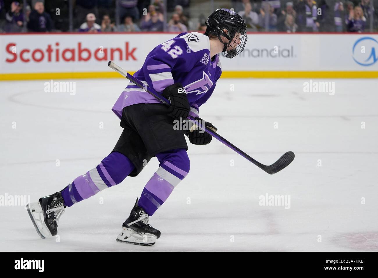 Minnesota Frost defender Claire Thompson (42) celebrates after scoring ...