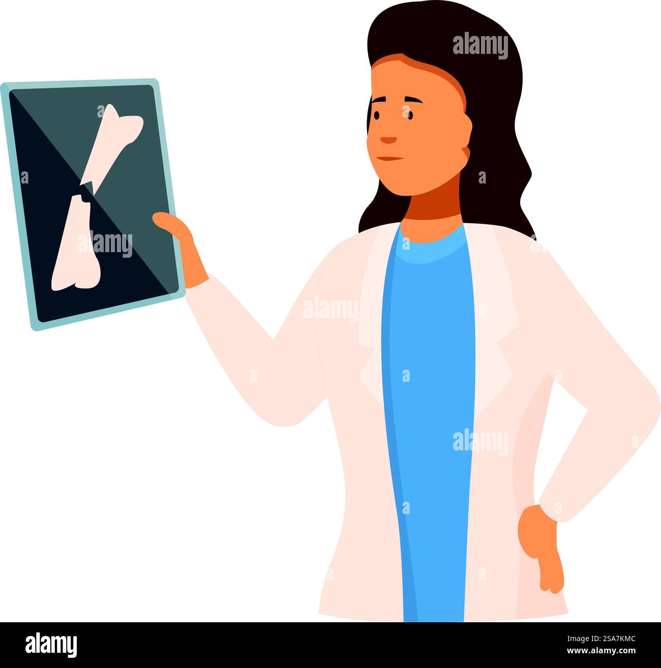 Doctor is holding an x ray scan showing a bone fracture. Doctor holding ...