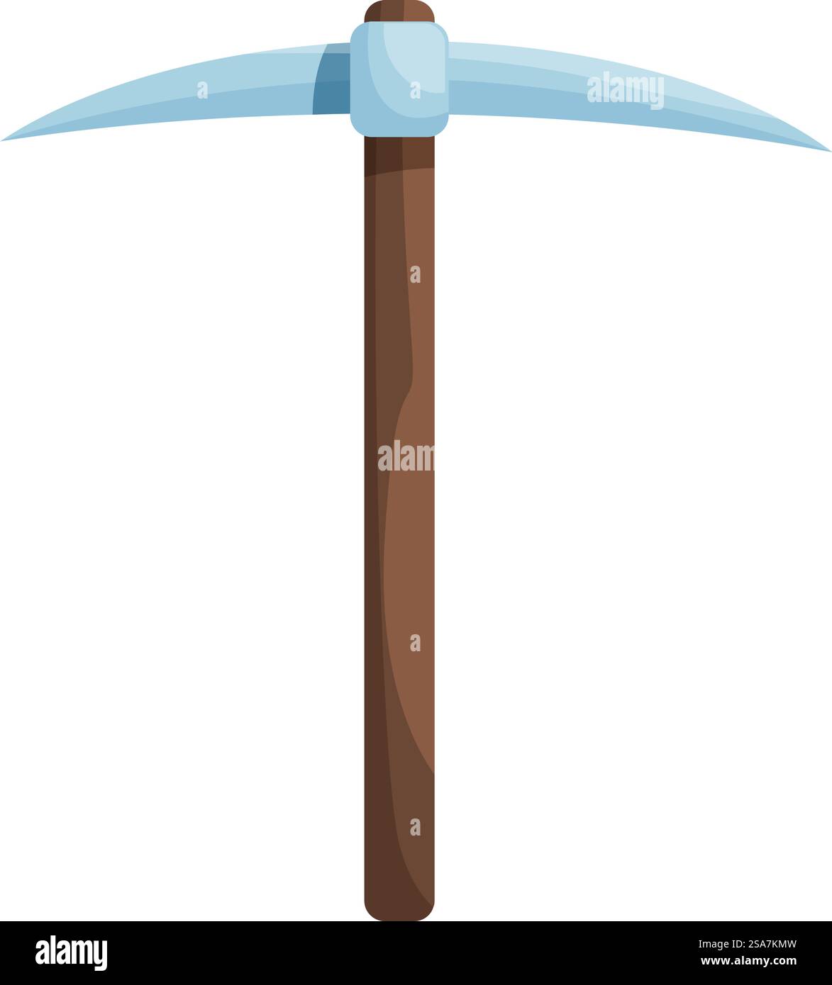 Cartoon pickaxe with wooden handle for extracting valuable ores and ...