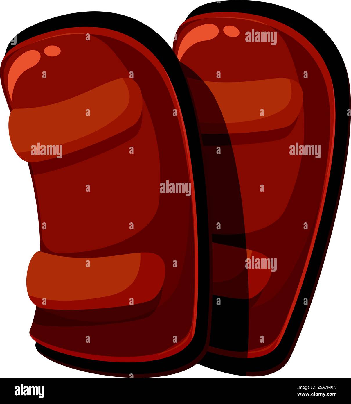 Pair of brown leather shin guards for playing hockey standing up Stock ...