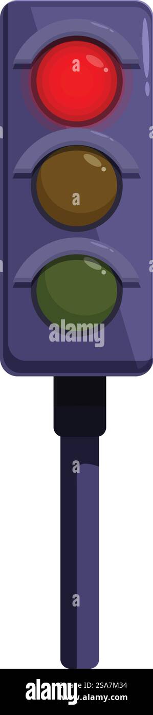 Traffic light showing red light, indicating that vehicles must stop ...