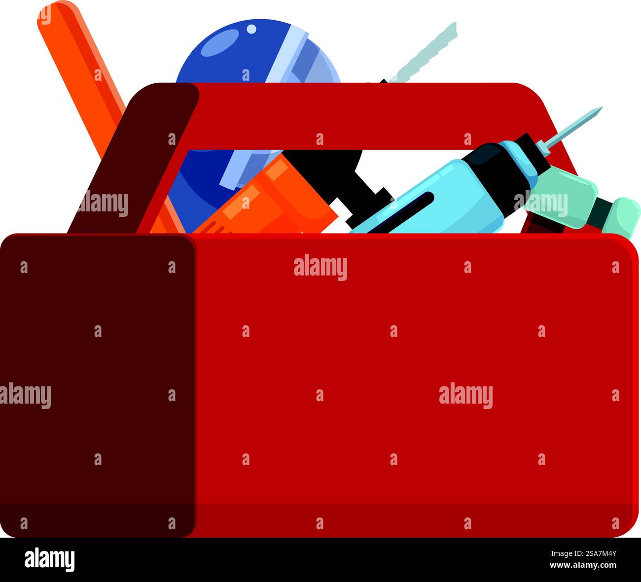 Red toolbox overflowing with tools hi-res stock photography and images ...