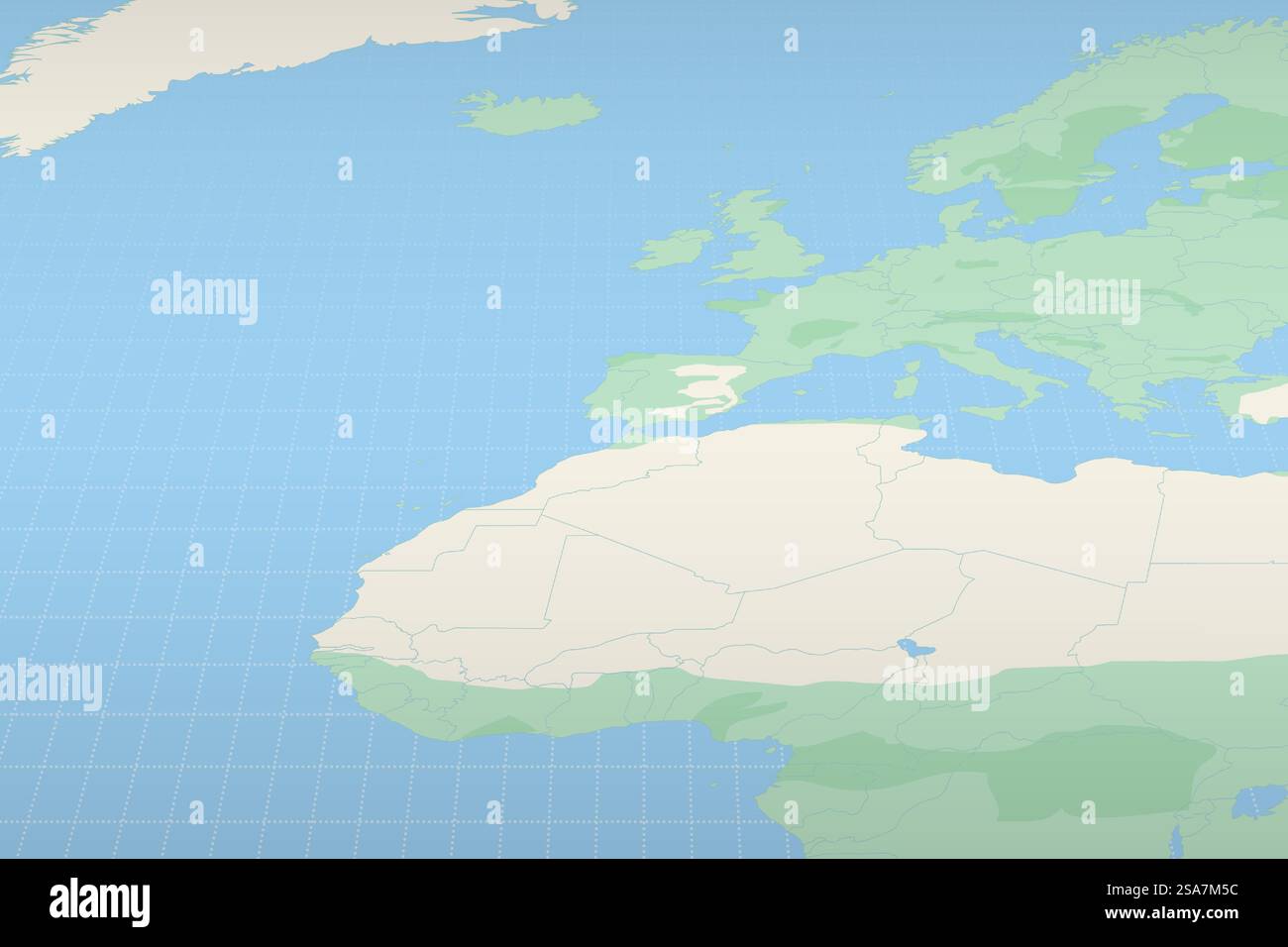 Gibraltar highlighted on a detailed map, geographic location of ...