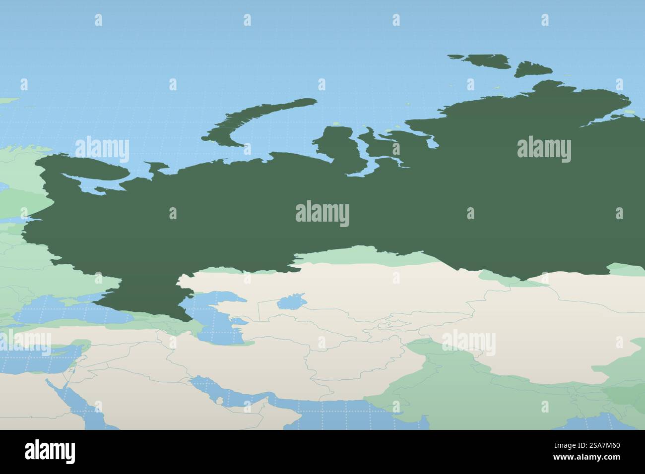 Russia highlighted on a detailed map, geographic location of Russia. Vector Map Stock Vector ...