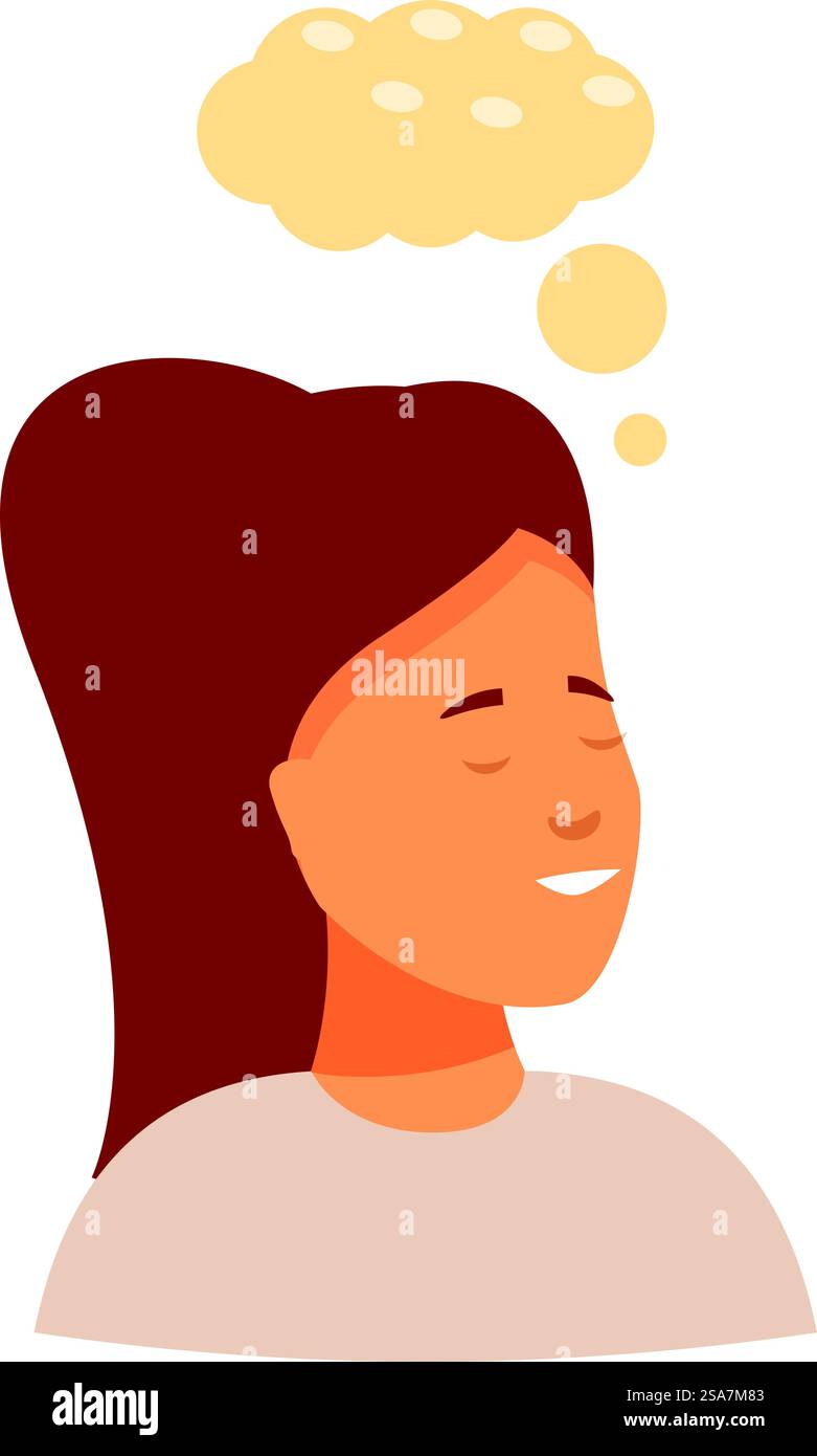 Woman smiling contemplating Stock Vector Images - Alamy