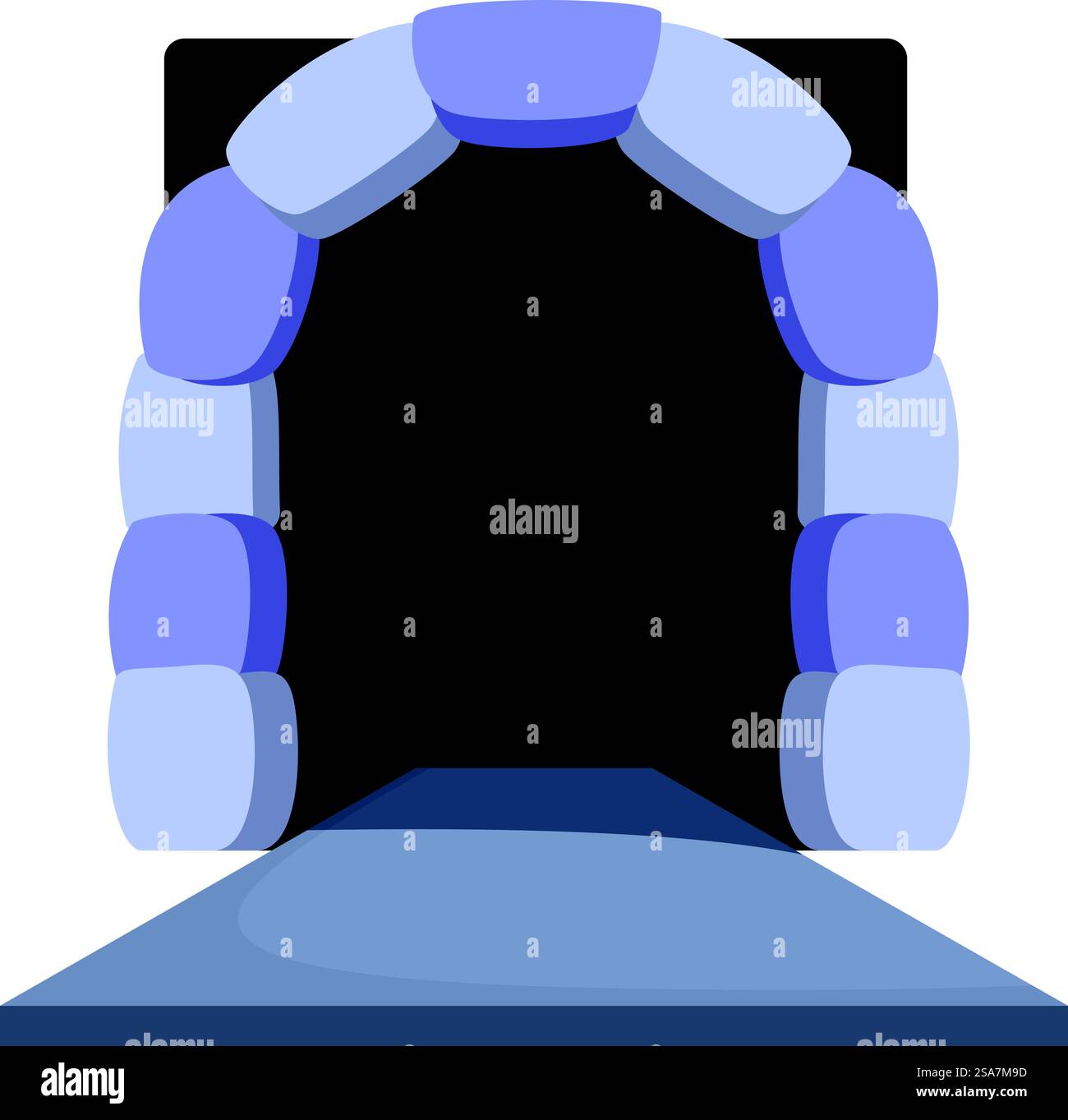 Cartoon stone tunnel entrance is leading to a dark unknown path. Stone ...