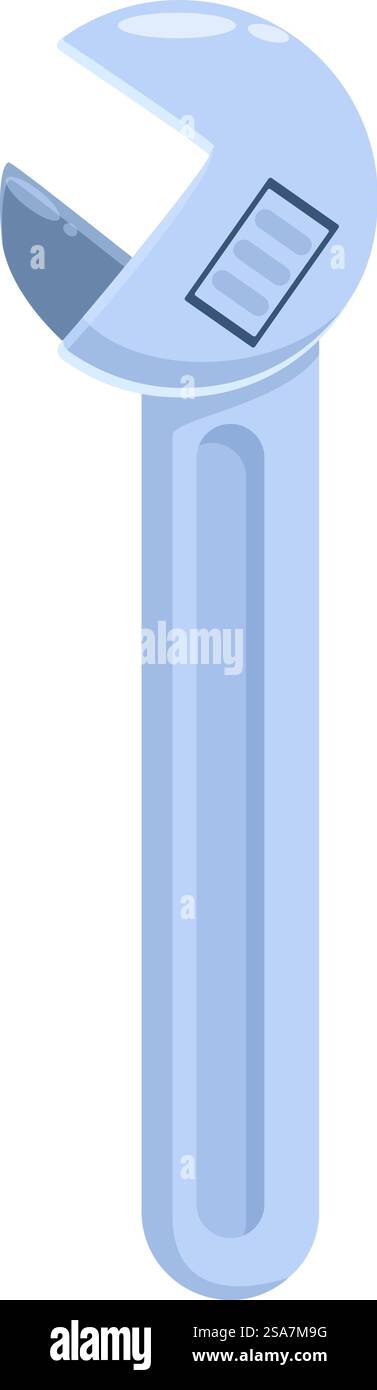 Steel adjustable wrench standing upright, ready for use in a plumbing ...