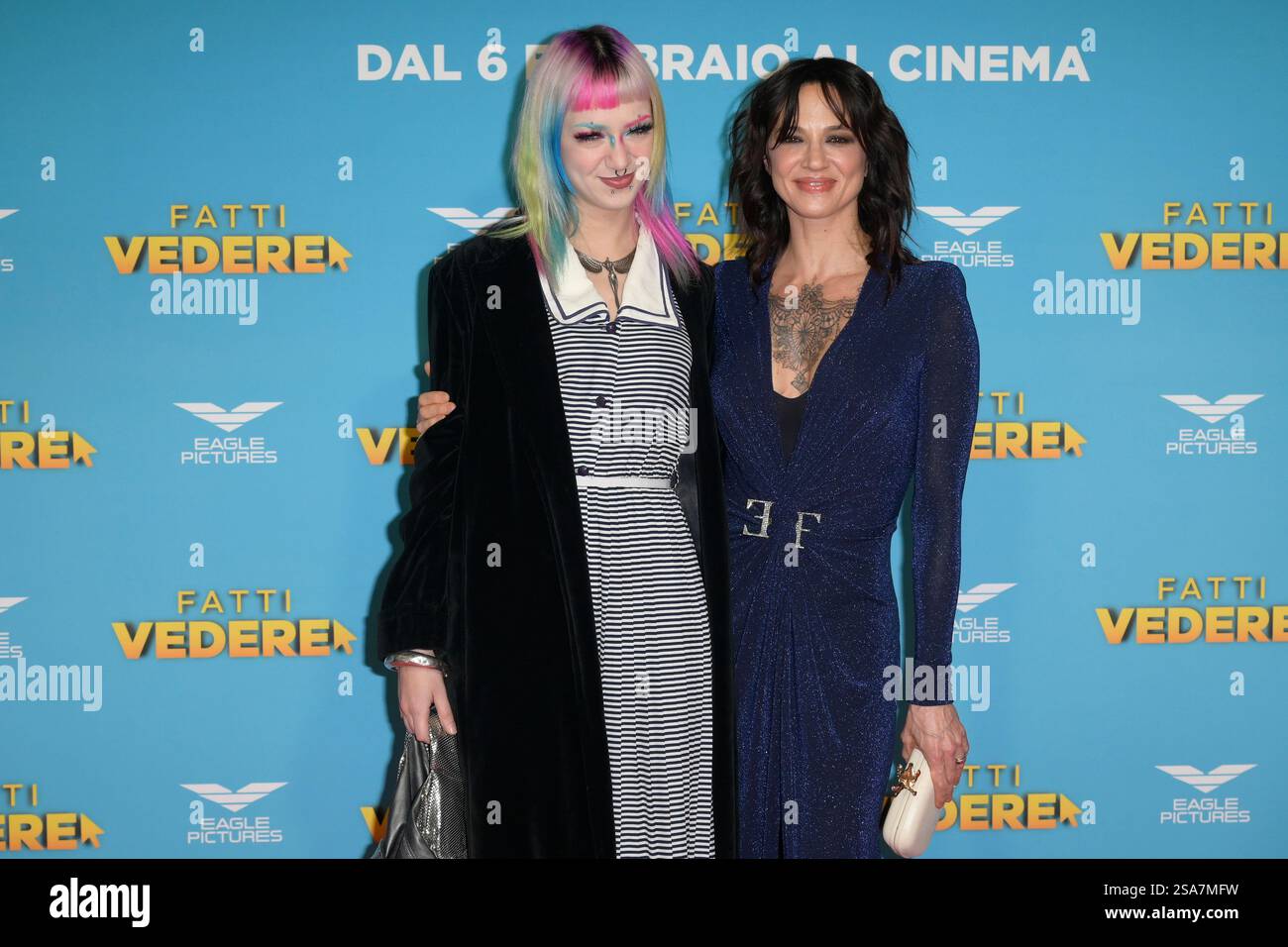Rome, Italy. 28th Jan, 2025. Anna Lou Castoldi (l) and Asia Argento (r ...