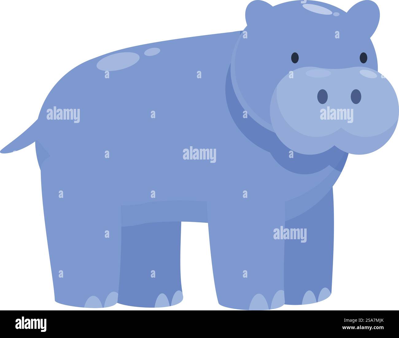 Blue hippopotamus with a big snout is standing still. Blue hippopotamus ...