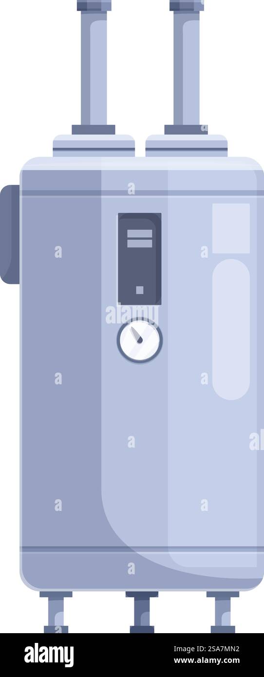 Illustration of a boiler providing hot water for central heating system ...