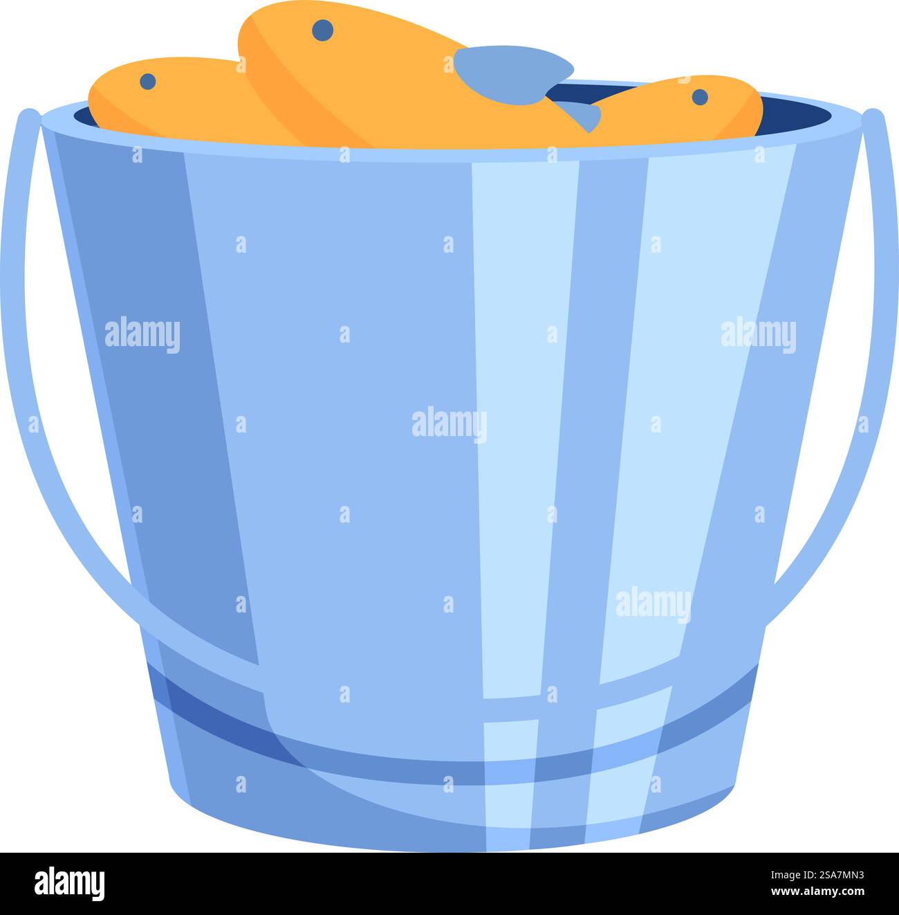 Metal bucket holding freshly caught fish, perfect for representing ...