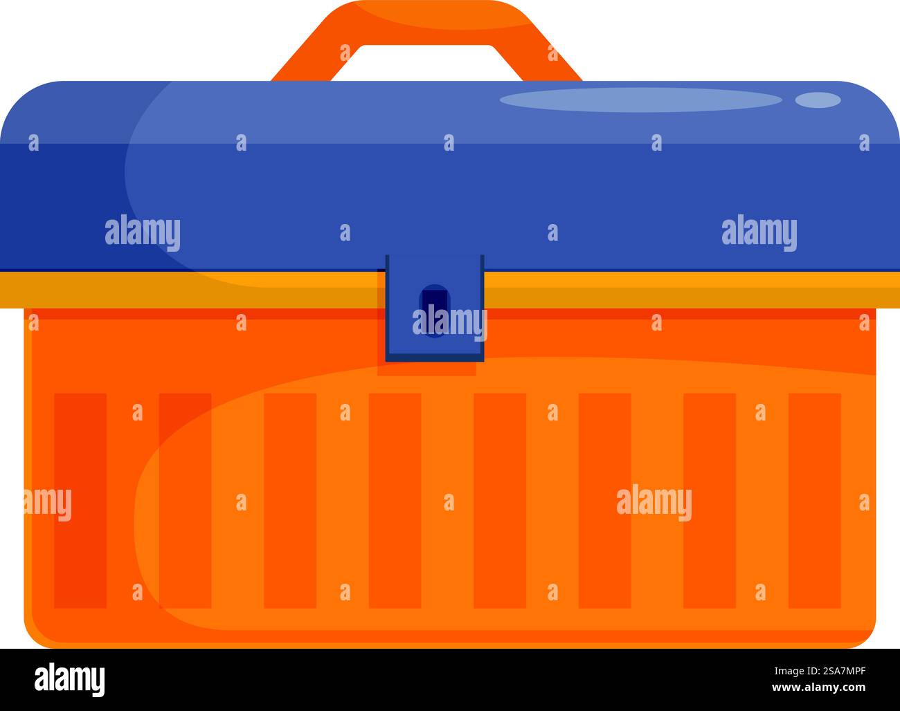 Closed orange plastic toolbox for holding instruments and tools needed ...