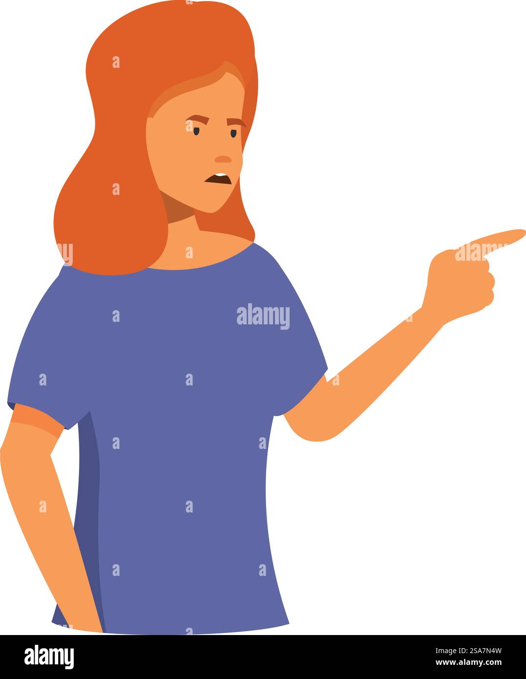 Angry woman is pointing her finger with an accusing expression. Angry ...