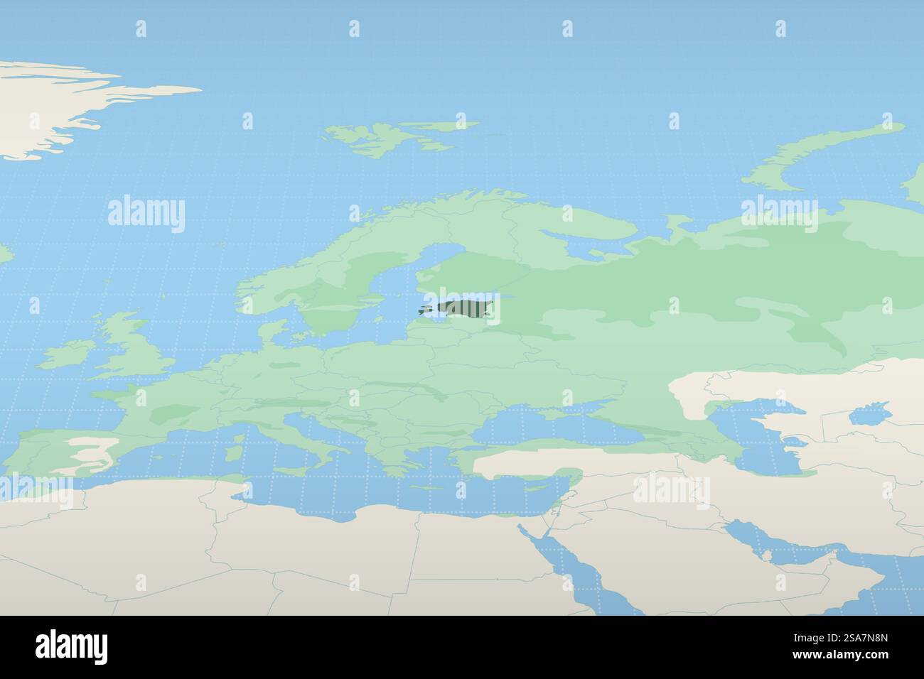 Estonia highlighted on a detailed map, geographic location of Estonia ...