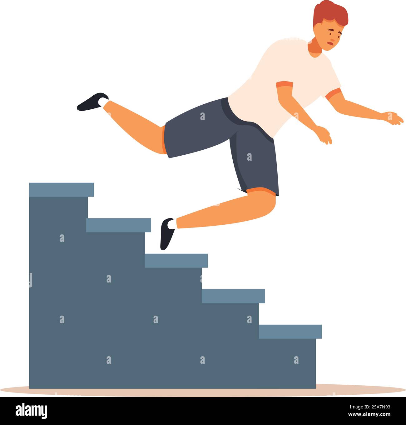 Man walking down stairs home Stock Vector Images - Alamy