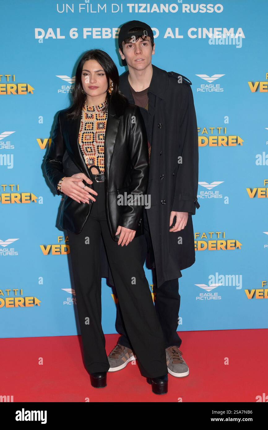 Rome, Italy. 28th Jan, 2025. Aurora Giovinazzo (l) and Francesco Gheghi ...