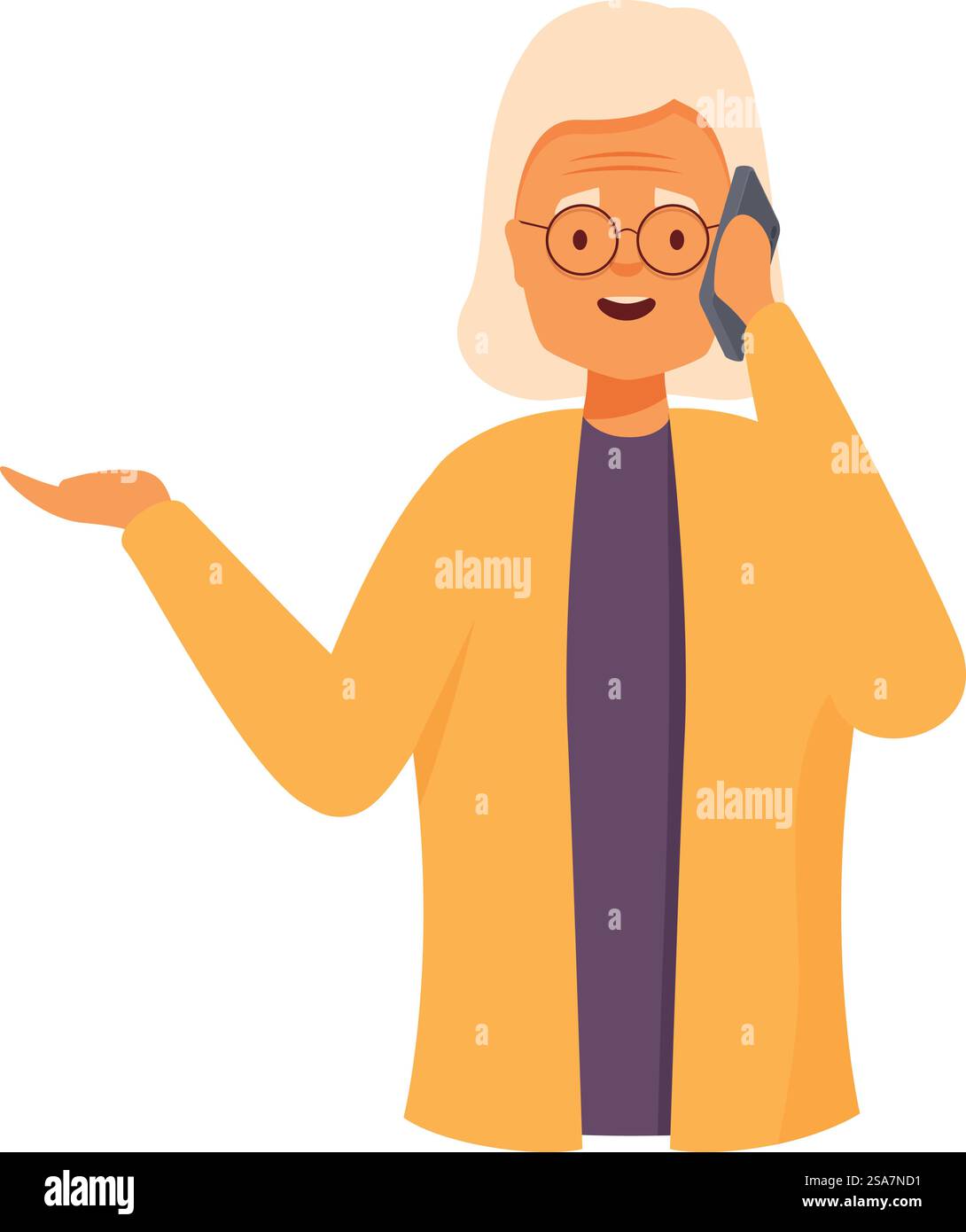Mature woman listening voice Stock Vector Images - Alamy