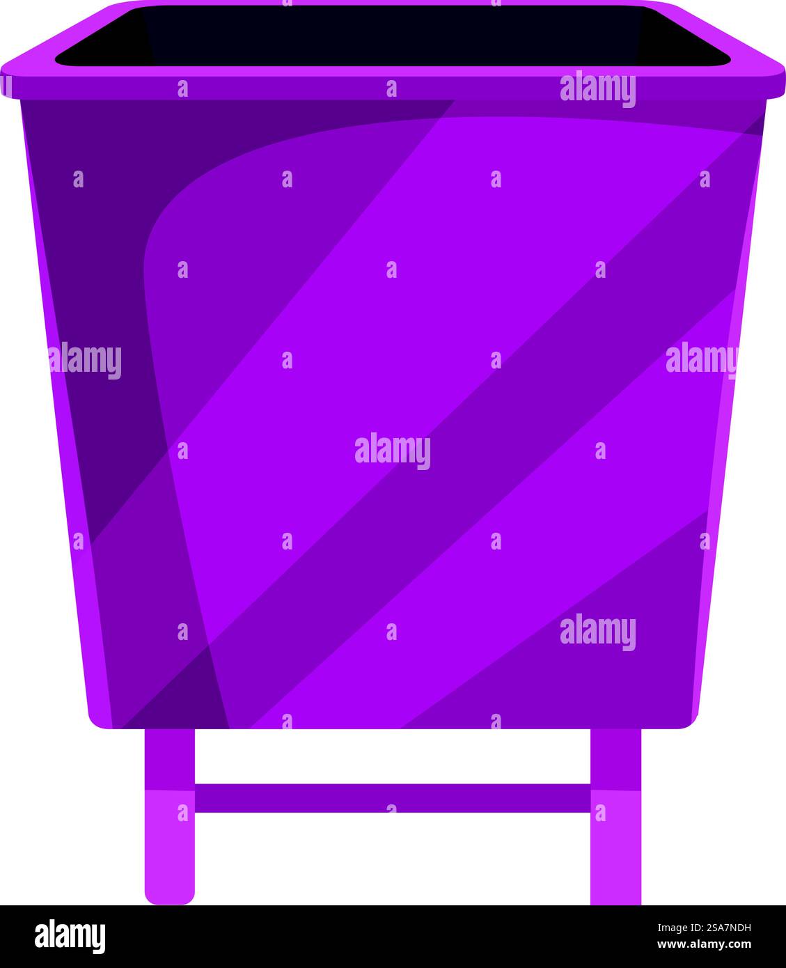 Big purple metal container standing on legs isolated on white ...