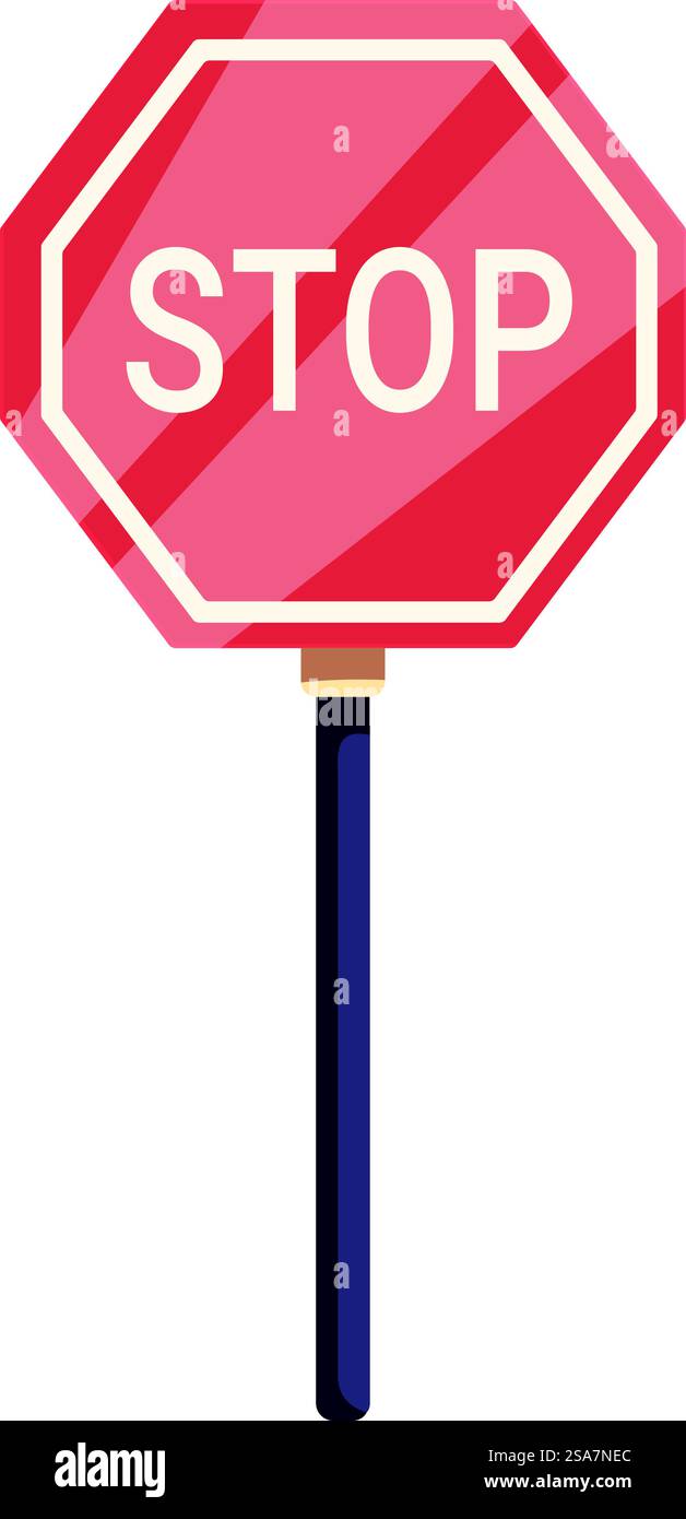 Red stop sign is standing on a pole, signaling to any approaching ...