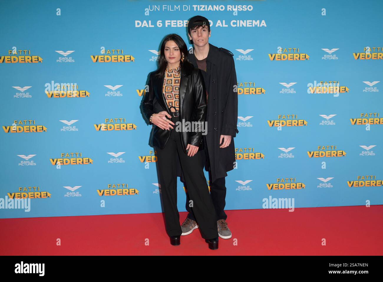 Rome, Italy. 28th Jan, 2025. Aurora Giovinazzo (l) and Francesco Gheghi ...