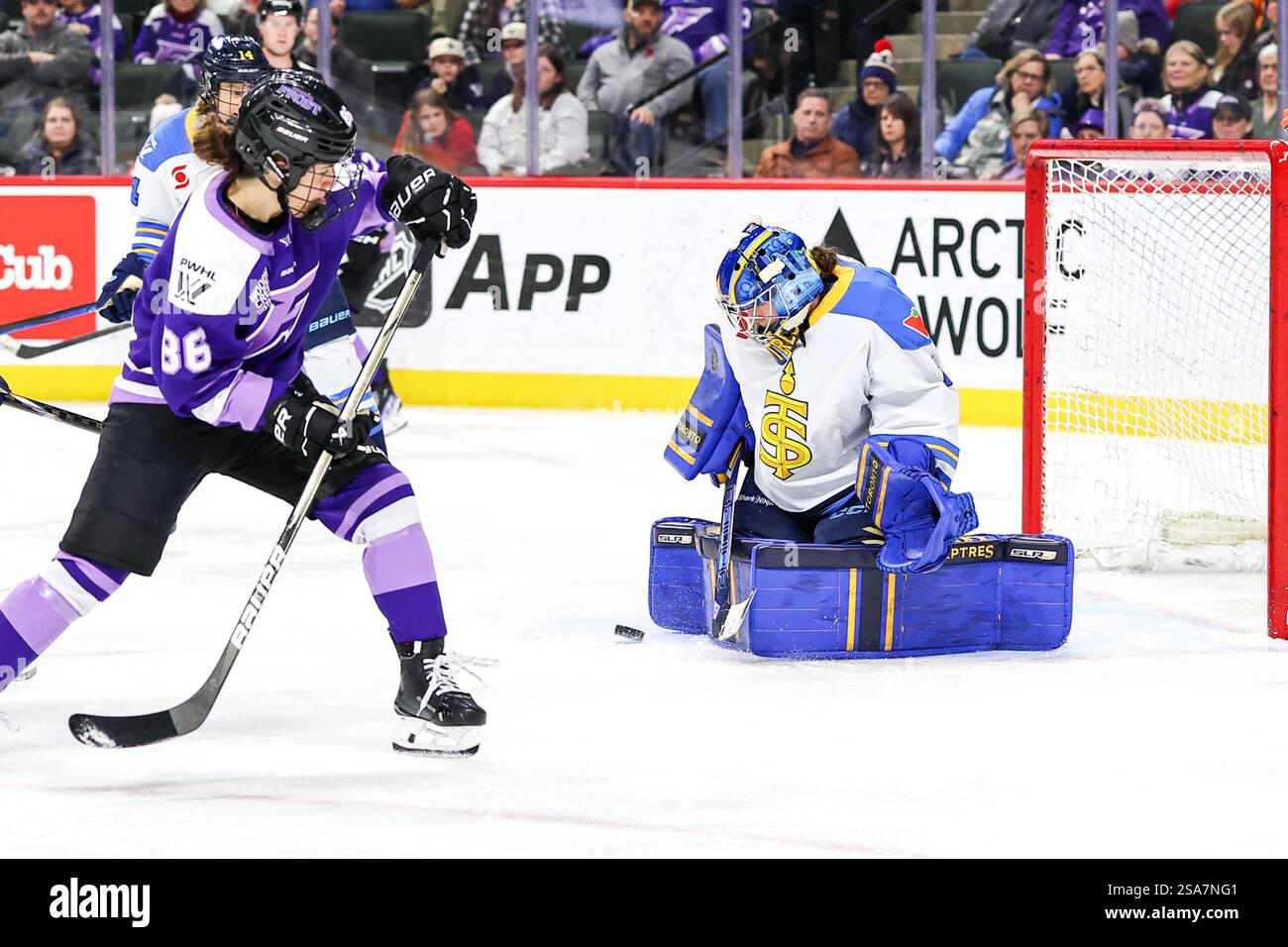 January 28th, 2025: Toronto Sceptres goalie Raygan Kirk (1) makes a ...