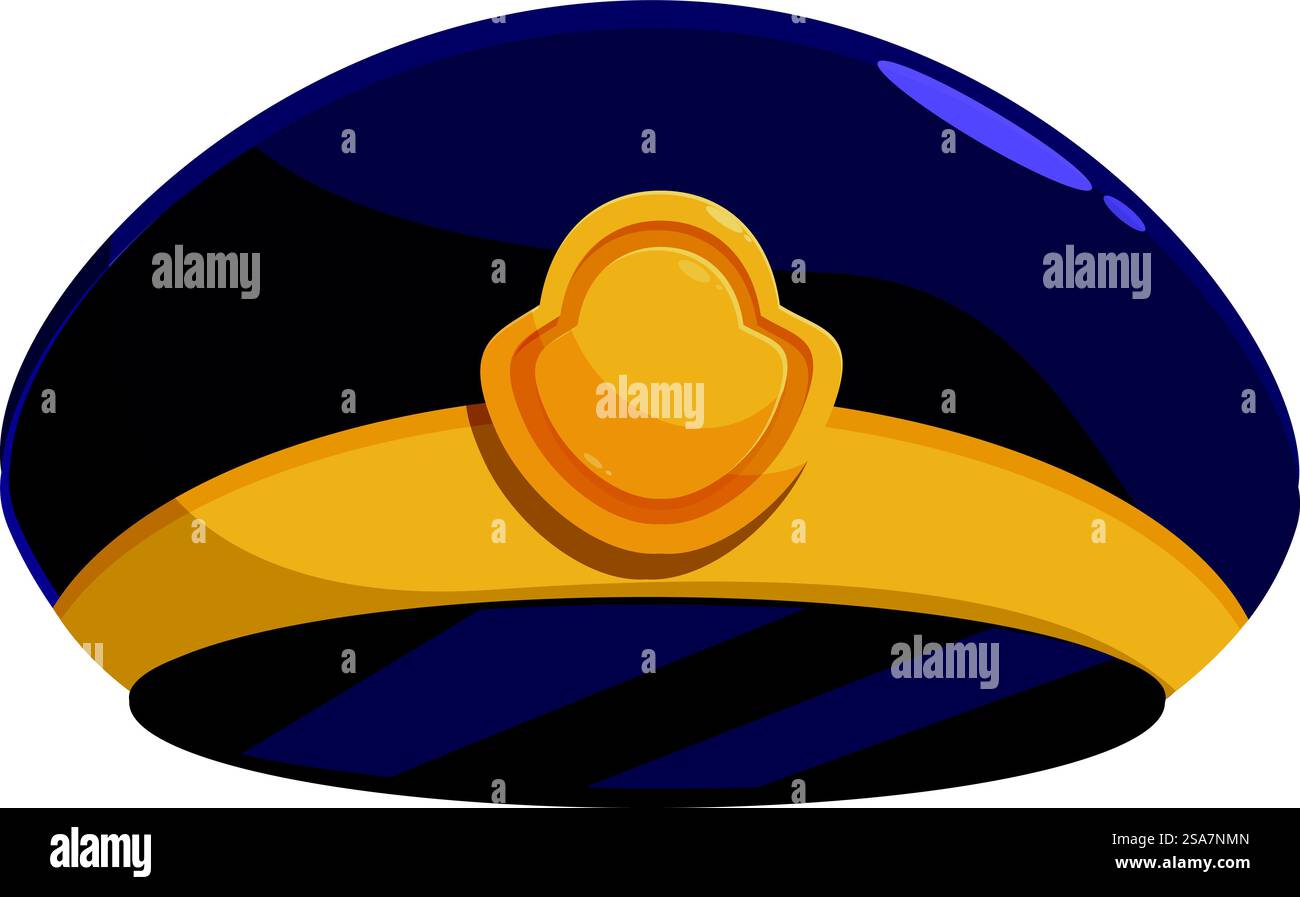 Blue police hat with golden badge representing law enforcement ...